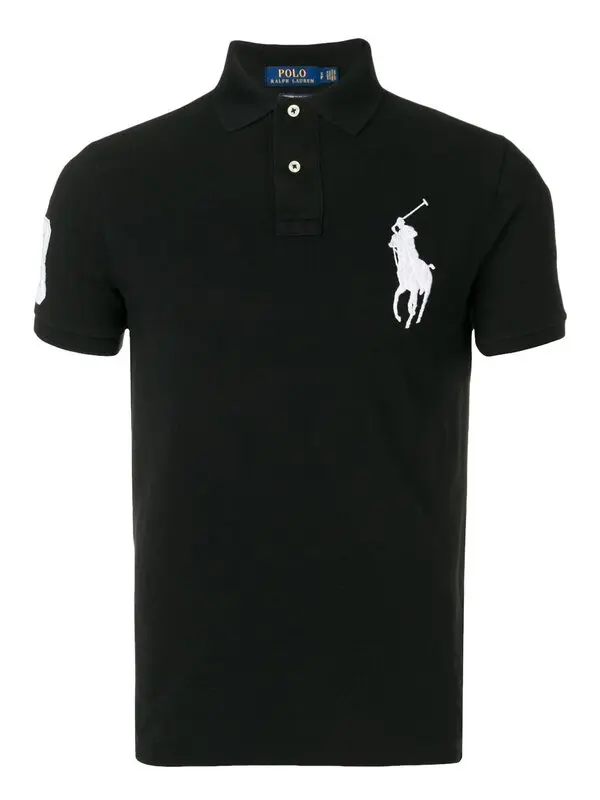 Polo Ralph Lauren Logo Embroidered Polo Shirt - Black