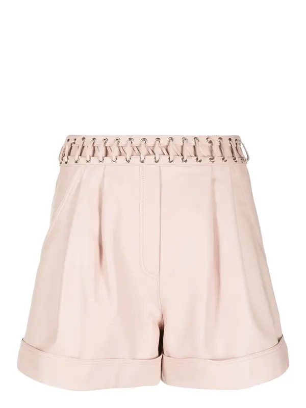 Balmain Leather Shorts - Pink