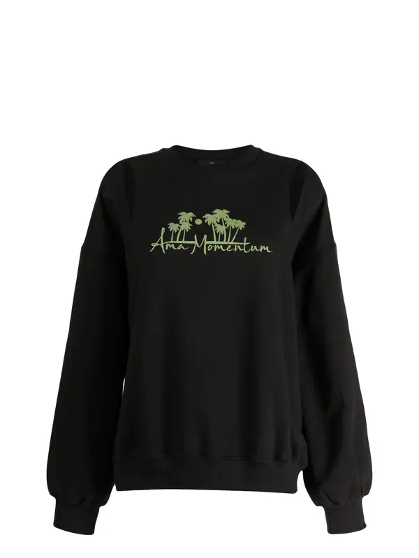 J KOO Cut-out Sweatshirt - Black
