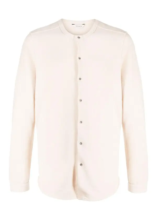 HOLZWEILER Henley-collar Button-down Shirt - Neutrals
