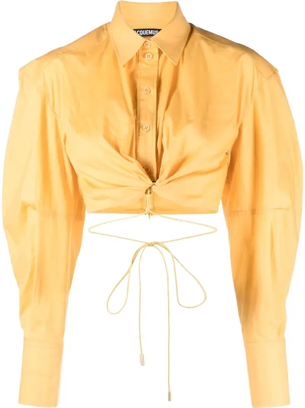 Jacquemus La Chemise Plidao Cropped Shirt - Yellow