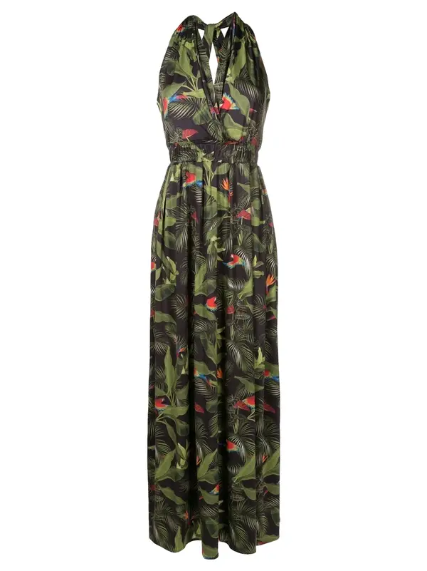 LYGIA & NANNY Venus Floral-print Maxi Dress - Grey