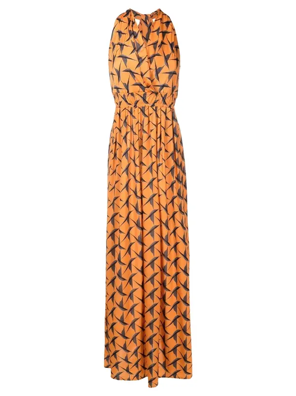 LYGIA & NANNY Vênus Halterneck Long Dress - Orange