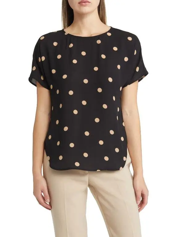 Anne Klein Polka Dot Blouse - Anne Black/latte