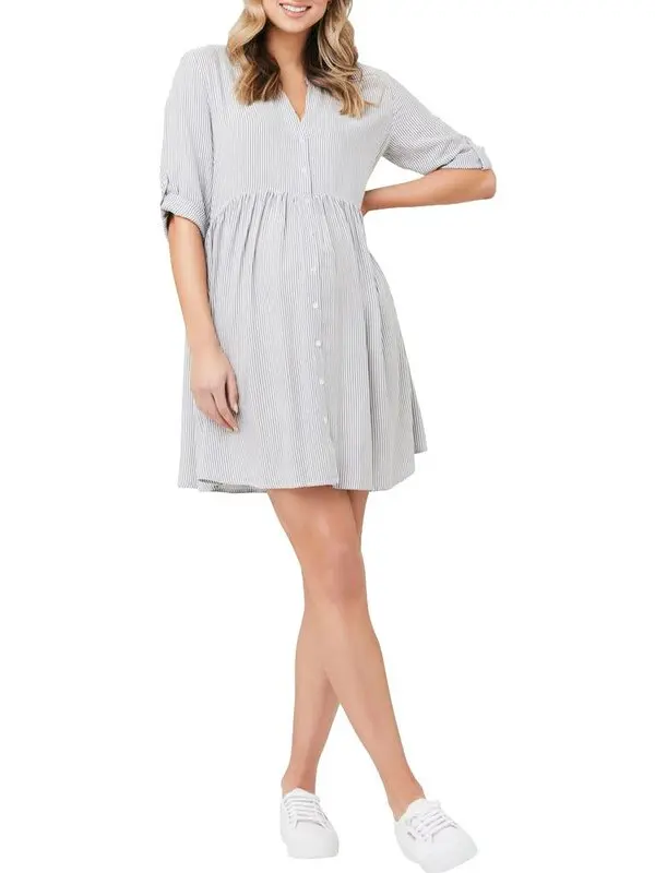 RIPE MATERNITY Nursing Dress - Grey Multi