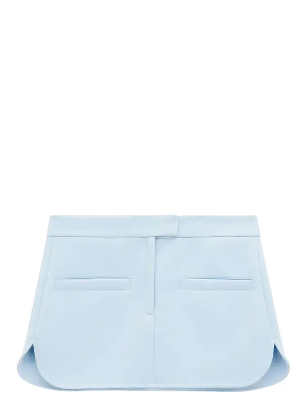 COURREGES Curved Twill Mini Skirt - Blue
