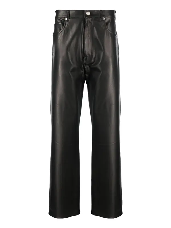 VTMNTS Straight-leg Leather Trousers - Black