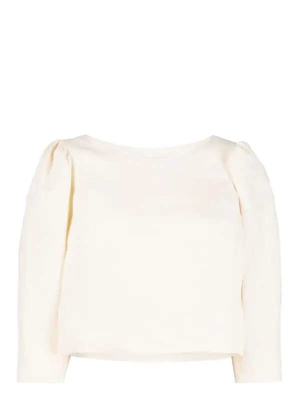 Chloé Cropped Linen Shirt - Neutrals