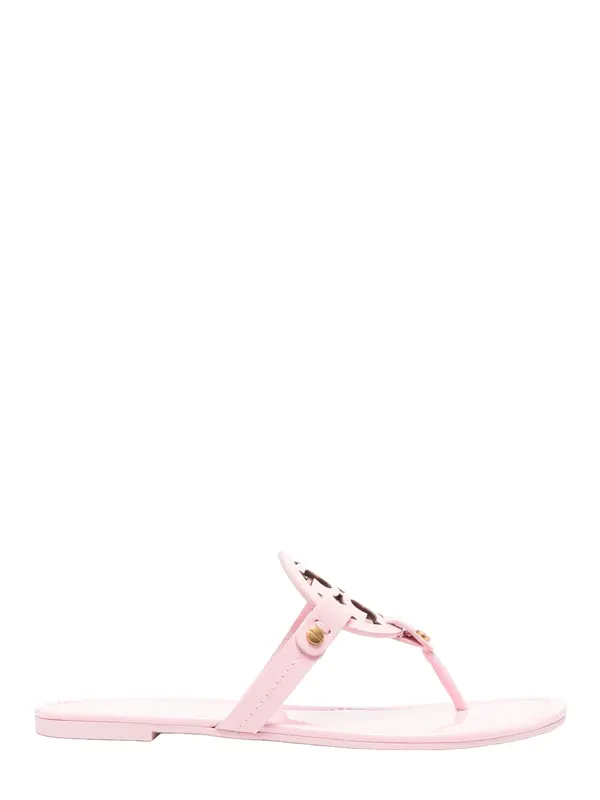 Tory Burch Cut-out Leather Flip Flops - Pink