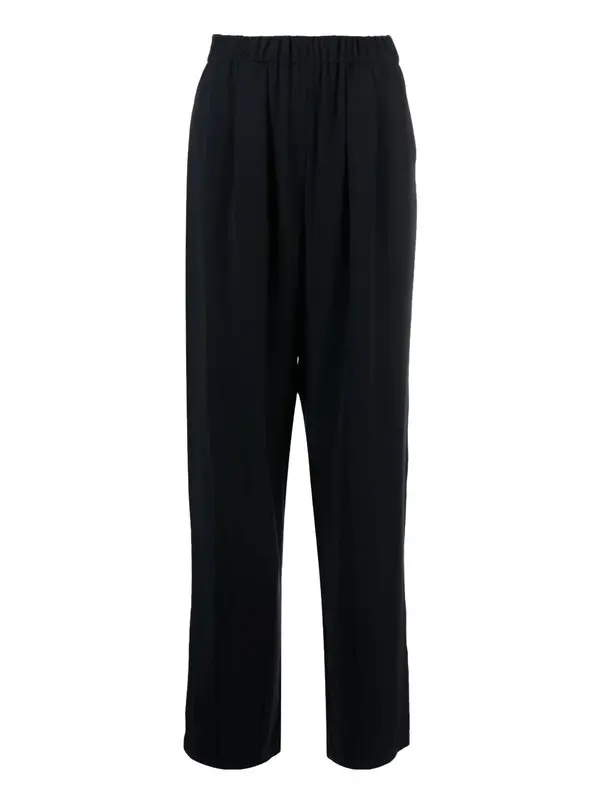Emporio Armani Pleat-detail High-waist Trousers - Blue