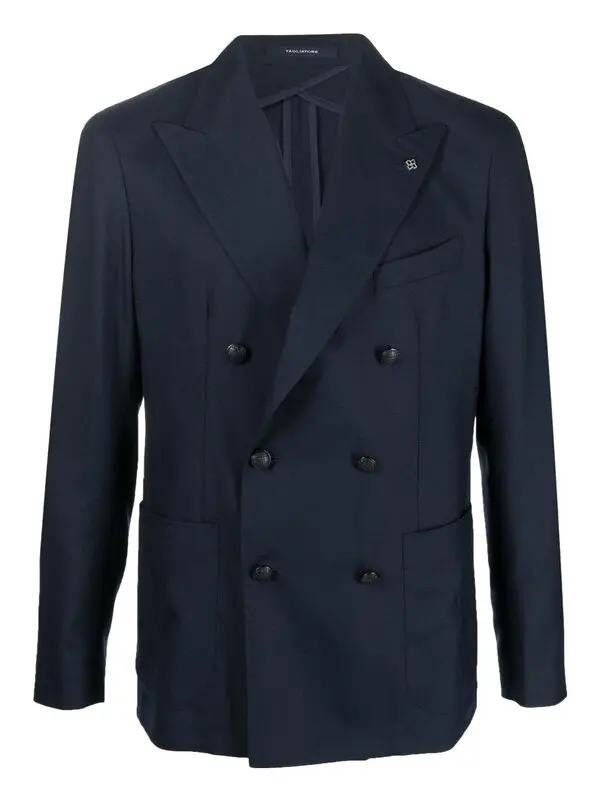 Tagliatore Double-breasted Cashmere Blazer - Blue