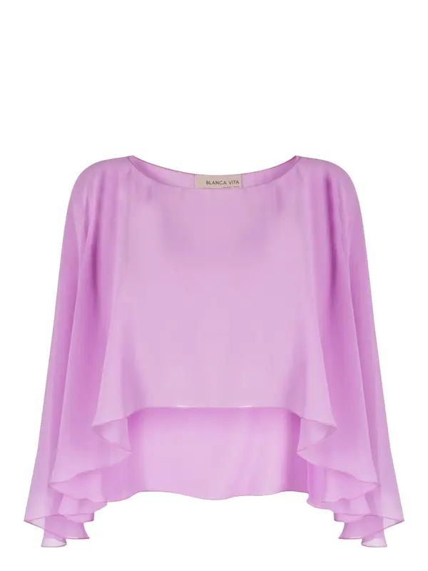 BLANCA VITA Ruffled Cropped Top - Pink
