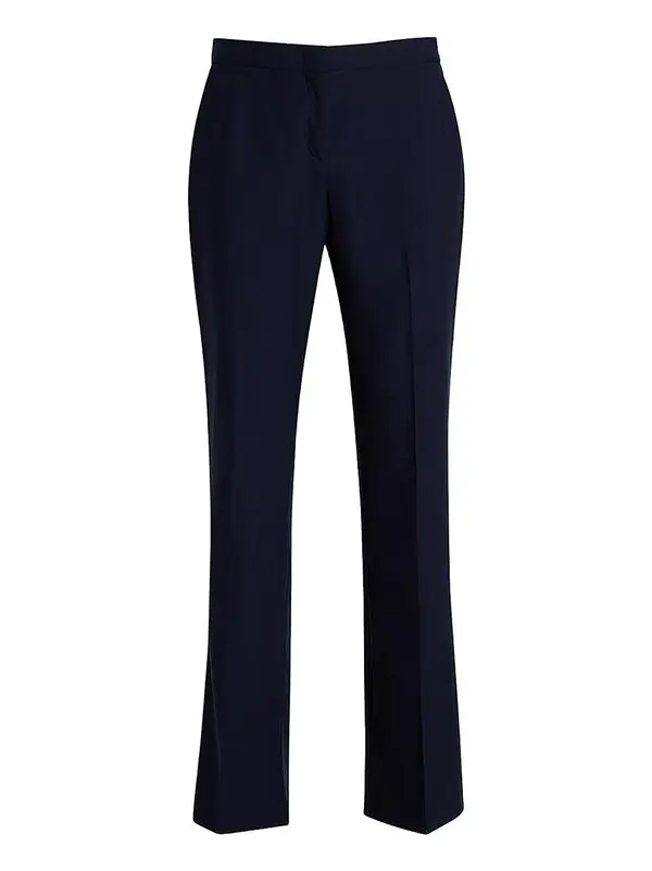 Another Tomorrow Merino Wool Classic Trouser Pants - Navy