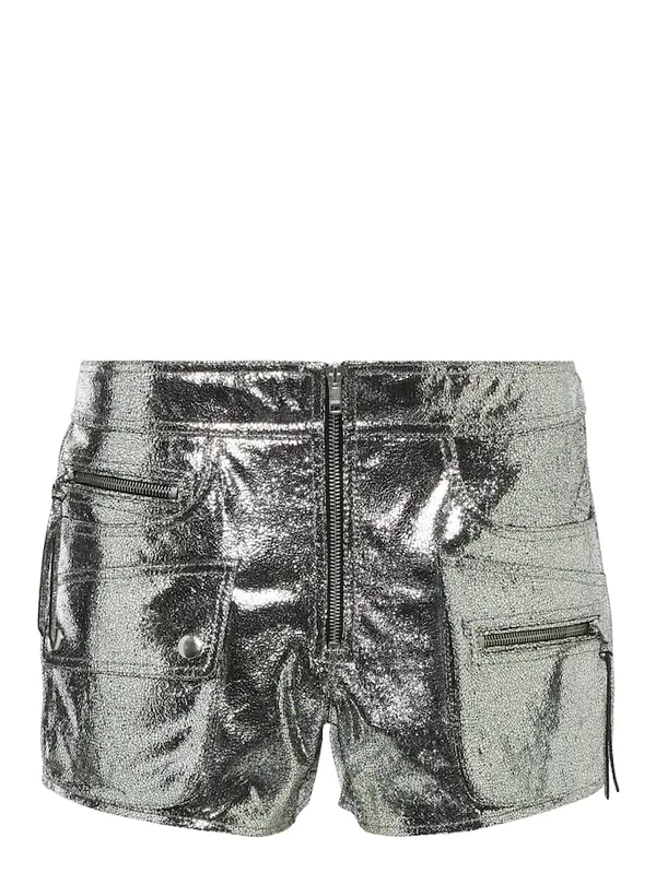 Isabel Marant Coria Low-rise Leather Shorts - Silver