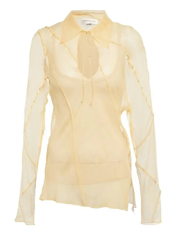 Victoria Beckham Crêpe De Chine Blouse - Beige