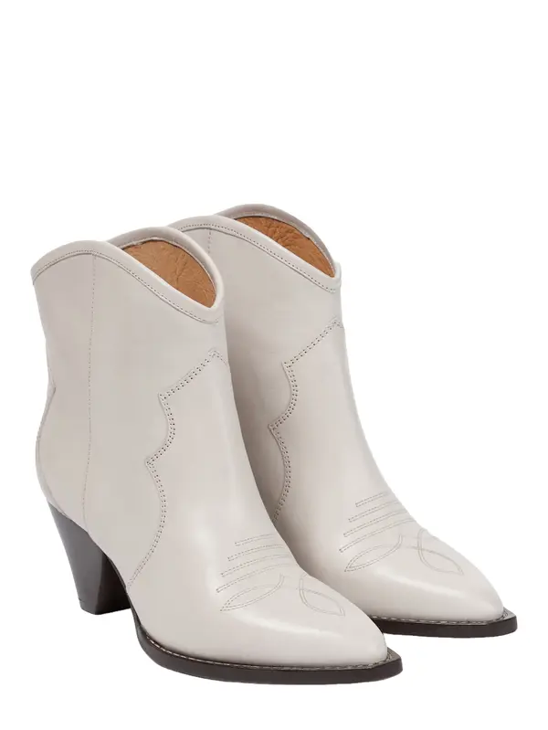 Isabel Marant Darizo Leather Cowboy Boots - Beige