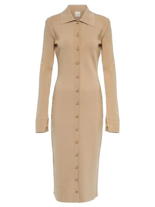 TOD'S Knit Shirt Dress - Beige