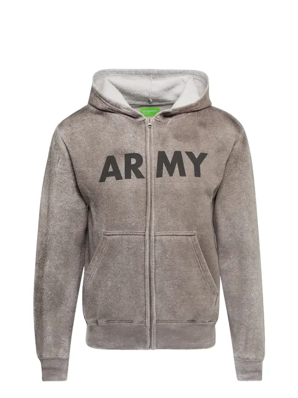 NOTSONORMAL Army Cotton Jersey Hoodie - Grey