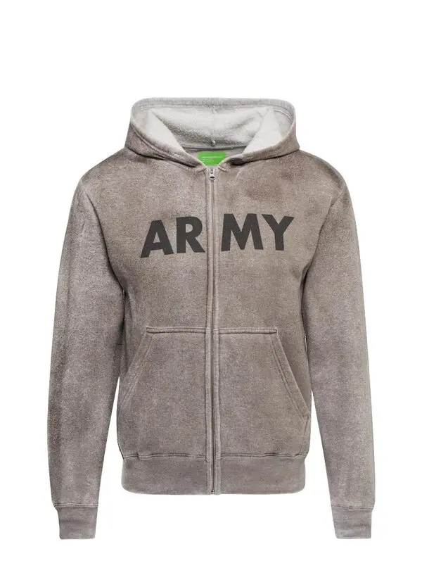 NOTSONORMAL Army Cotton Jersey Hoodie - Grey