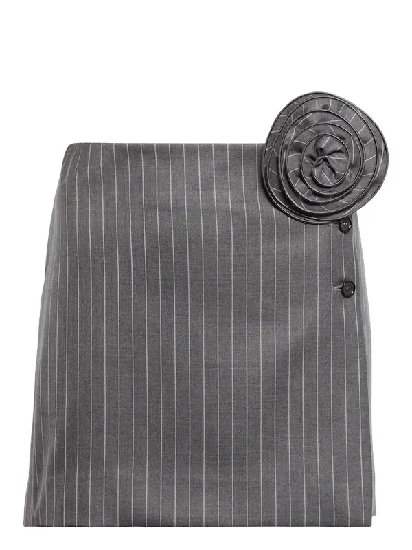 Magda Butrym Pinstripe Wool Mini Skirt - Grey