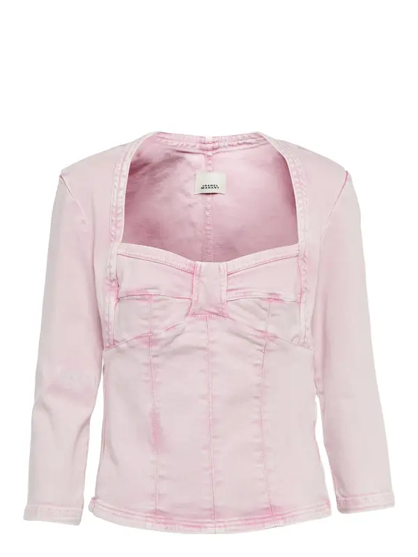 Isabel Marant Vanio Denim Top - Pink