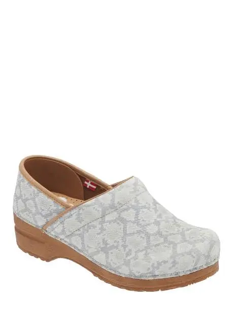 SANITA Viper Embossed Clogs - Light Grey