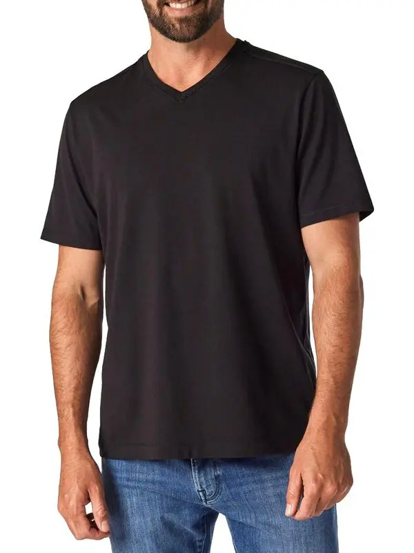 34 Heritage Deconstructed V-neck Pima Cotton T-shirt - Black