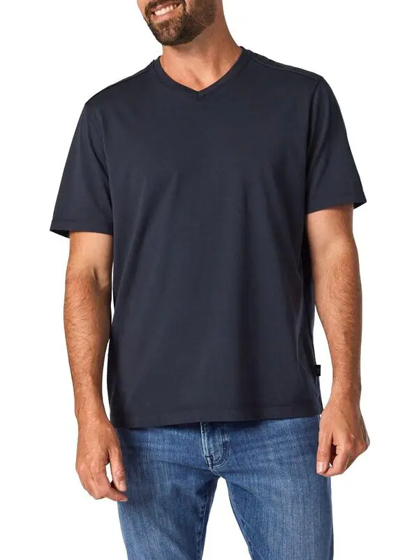 34 Heritage Deconstructed V-neck Pima Cotton T-shirt - Blueberry