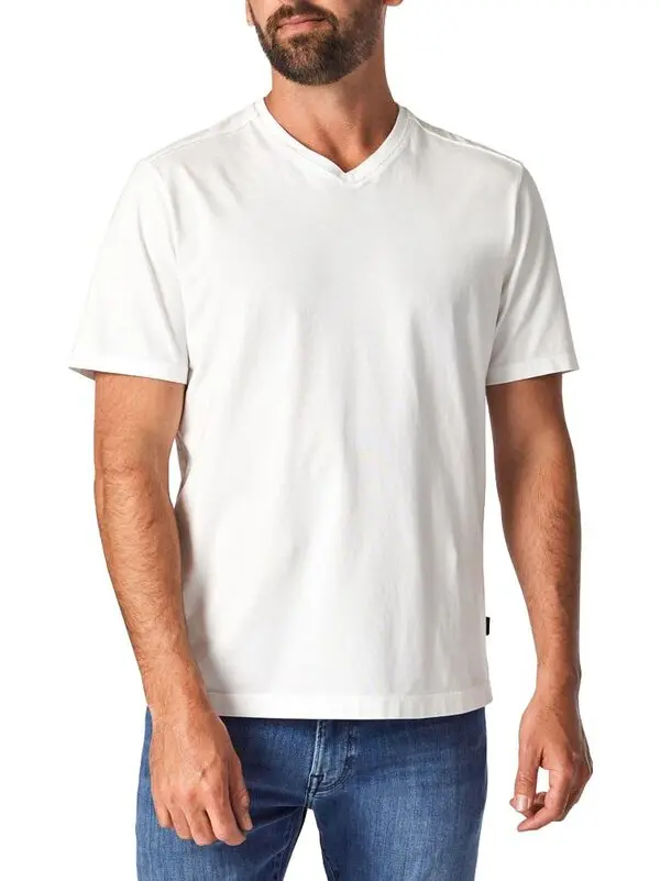 34 Heritage Deconstructed V-neck Pima Cotton T-shirt - White