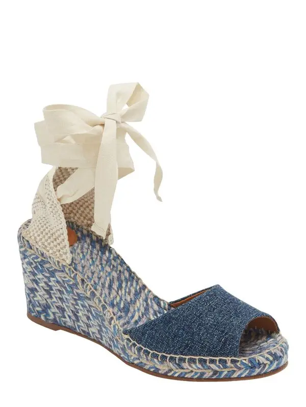 Chloé Piia Espadrille Wedge Sandal - Denim