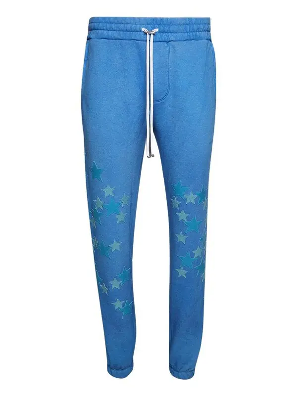 Amiri Pigment Spray Star Sweatpants - Heather Carolina Blue