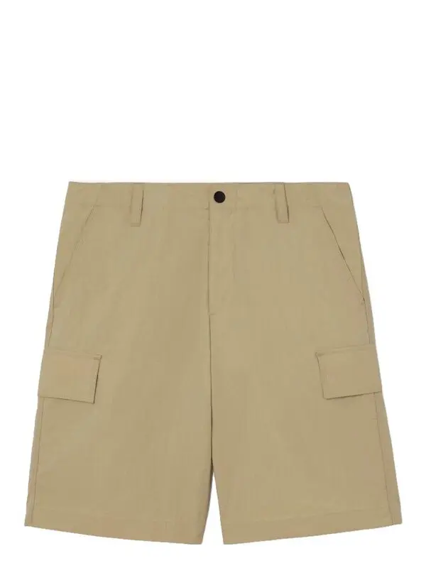 Burberry Nylon Cargo Shorts With Equestrian Knight Design - Sparrow Beige