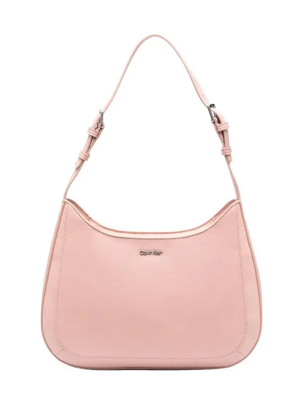 Calvin Klein Logo-embossed Grained Shoulder Bag - Pink