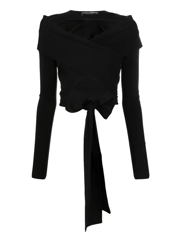 Dolce & Gabbana Cut-out Wrap Top - Black