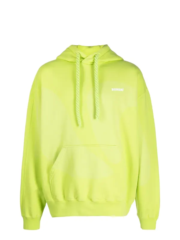 BONSAI Logo-print Drawstring Hoodie - Green