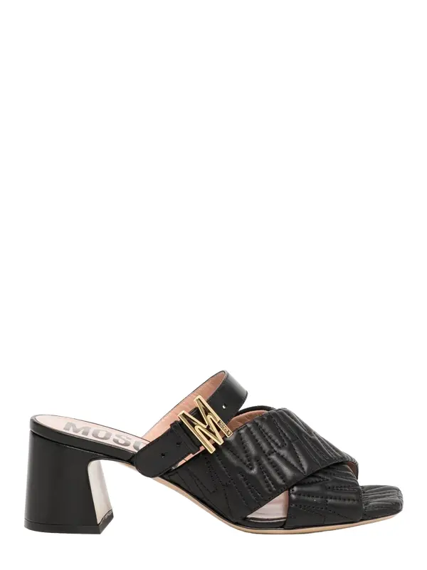 Moschino 60mm Leather Sandals - Black