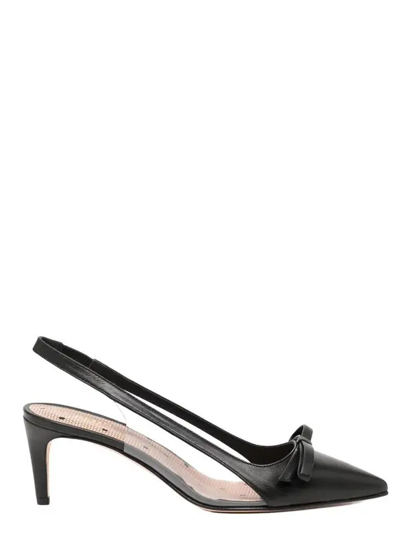 Red Valentino 60mm Slingback Leather Pumps - Black