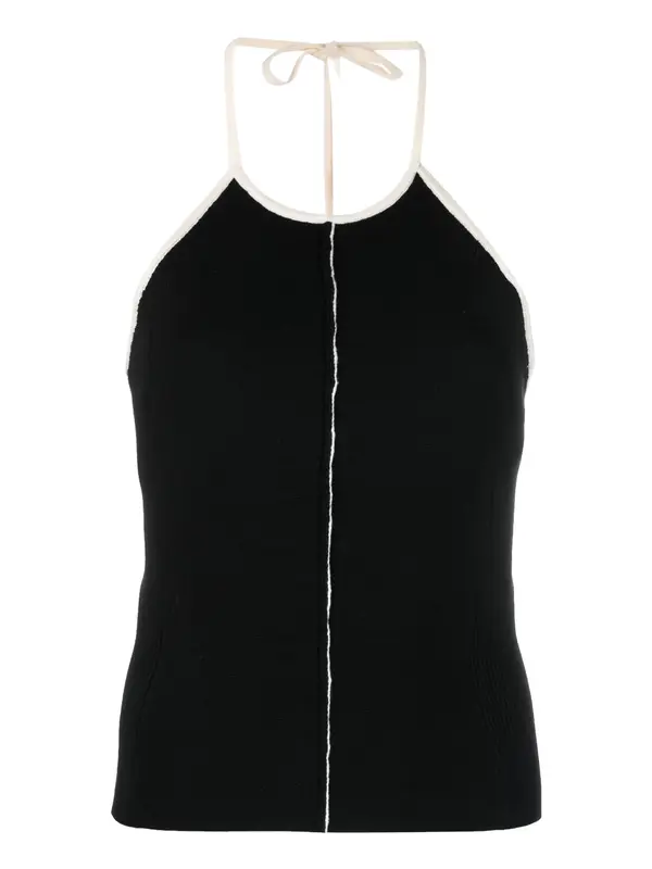 Sunnei Halterneck Knitted Top - Black