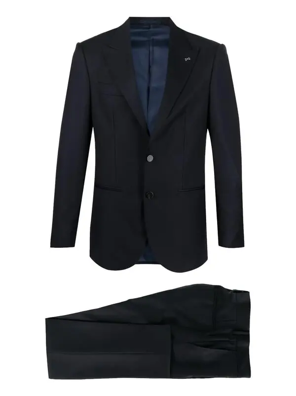 D4.0 Single-breasted Wool Suit - Blue