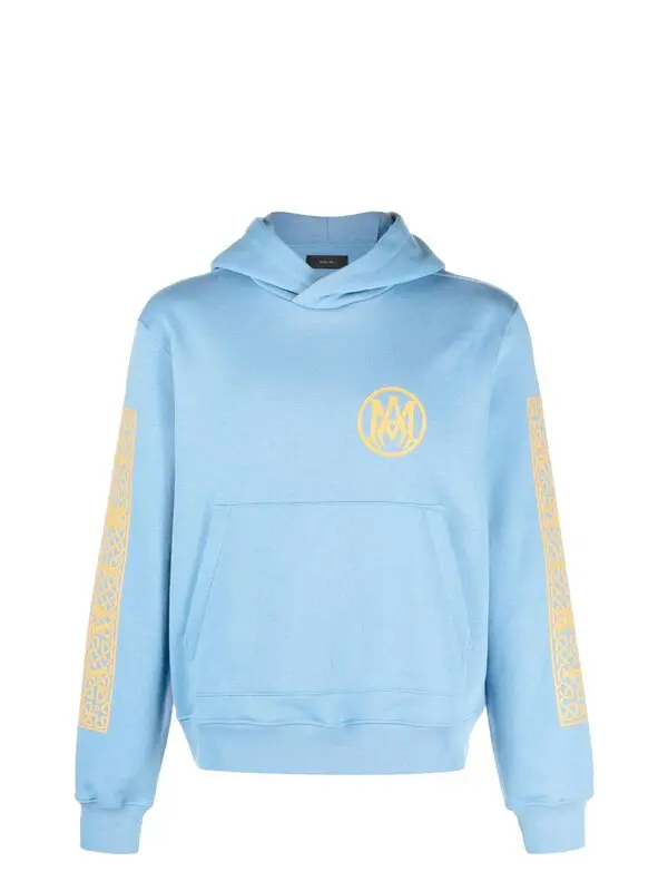 Amiri Ouija Board Logo-print Cotton Hoodie - Blue