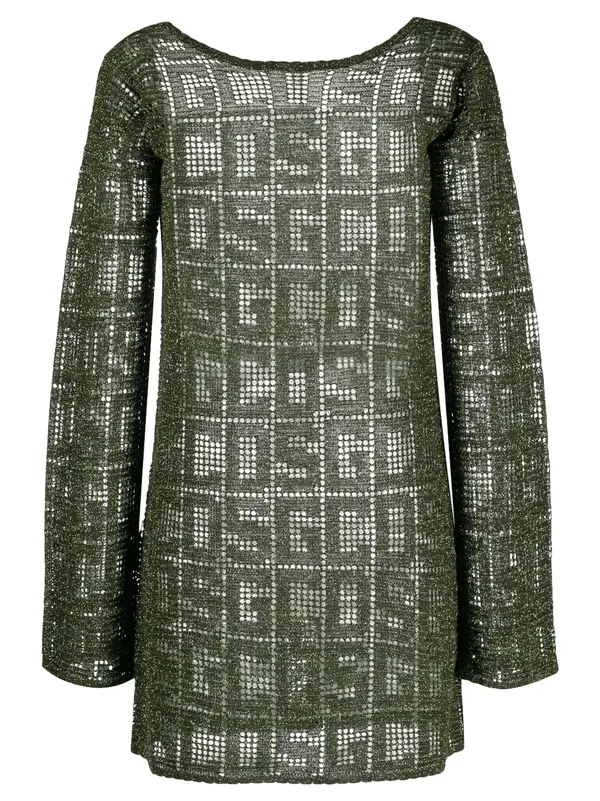Gcds Monogram Knit Minidress - Green