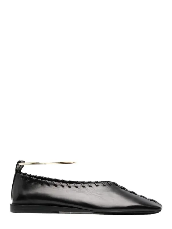 JIL SANDER Ring-detail Ballerina Shoes - Black