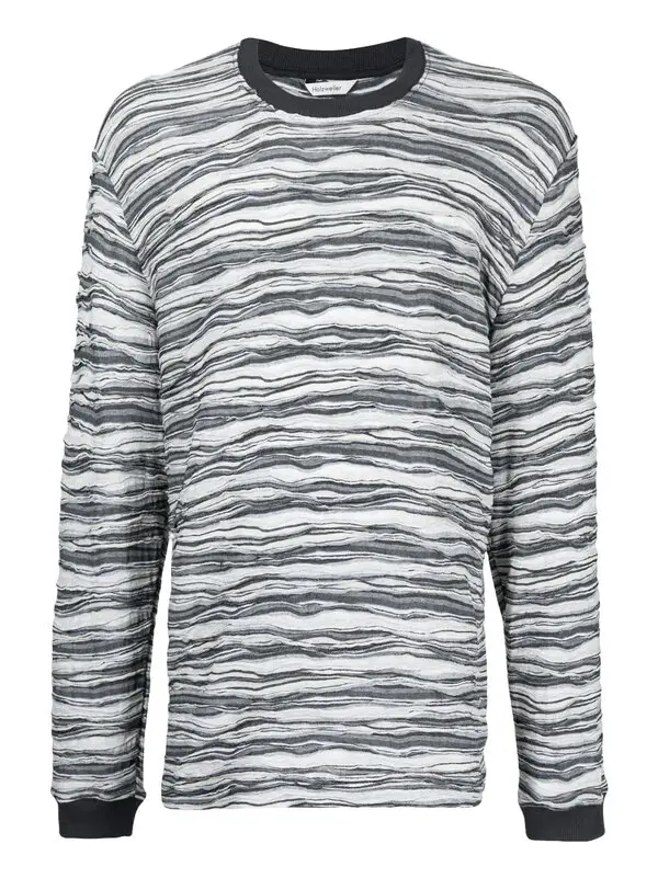 HOLZWEILER Graphic-print Long-sleeve T-shirt - Grey