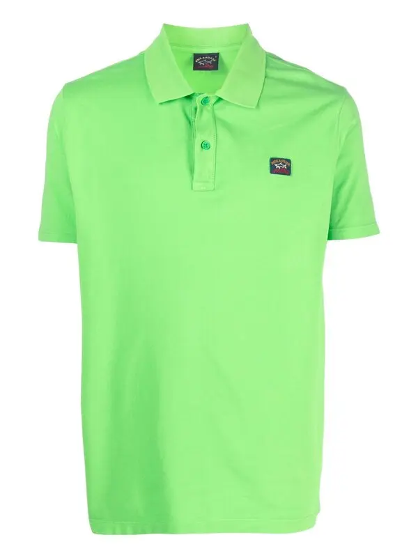 Paul & Shark Logo-patch Cotton Polo Shirt - Green