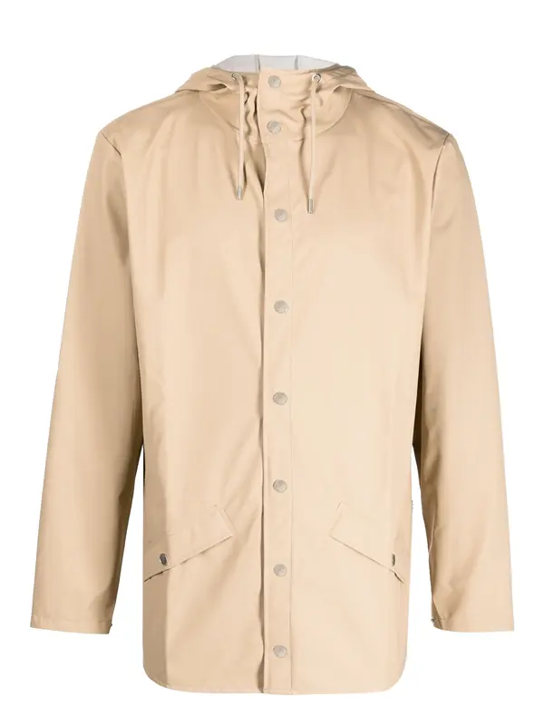 Rains Hooded Waterproof Jacket - Neutrals