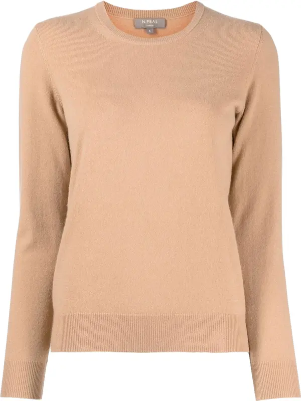 N.peal Ribbed Knit Long-sleeved Sweater - Brown