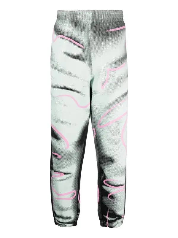 Moschino Shadows & Squiggles-print Track Pants - Green