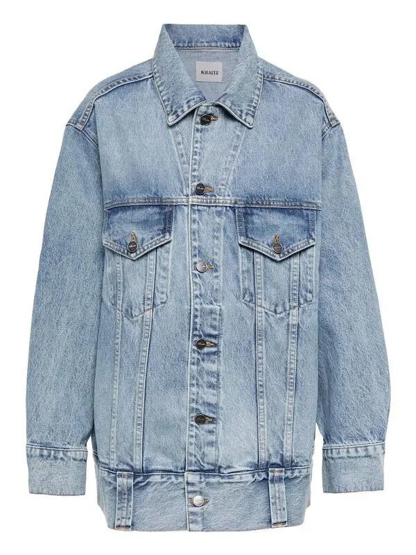 Khaite Grizzo Denim Trucker Jacket - Blue