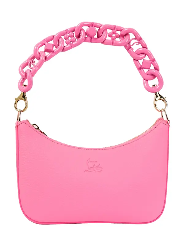 CHRISTIAN LOUBOUTIN Loubila Chain Mini Leather Shoulder Bag - Pink
