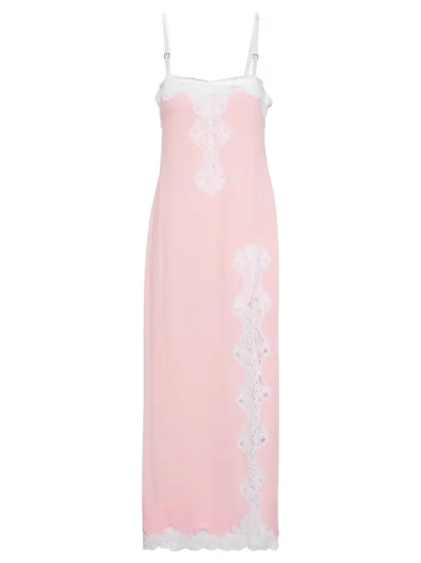 CHRISTOPHER KANE Lace-trimmed Maxi Slip Dress - Pink